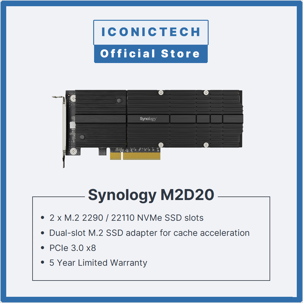 Synology M2D20 M.2 Adapter Card for SA3600 SA3400 RS820RP+ RS820 ...