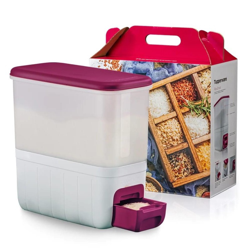 BEKAS BERAS 10KG WARNA PURPLE/RICE SMART TUPPERWAREBRAND/TONG BERAS ...