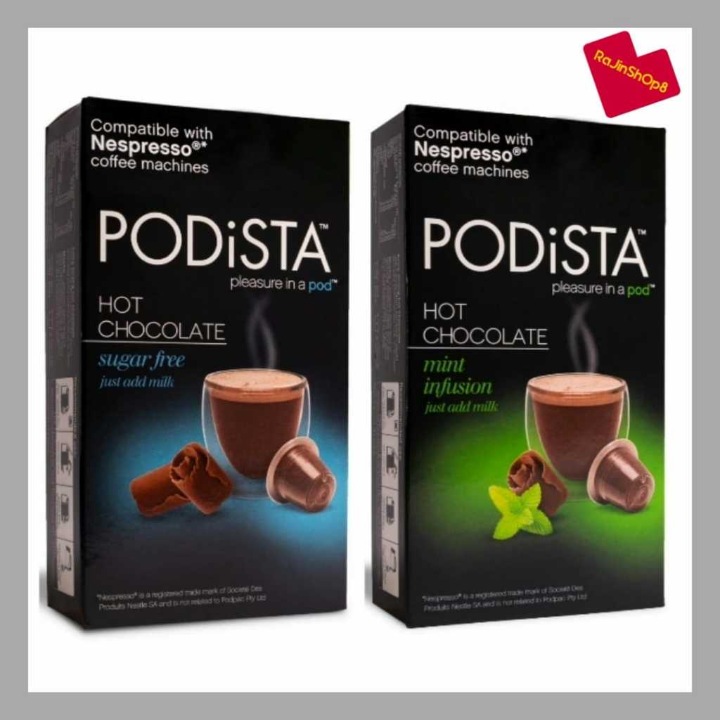 PODiSTA Hot Chocolate Drink Sugar Free Chocolate Pod 10pk / PODiSTA ...