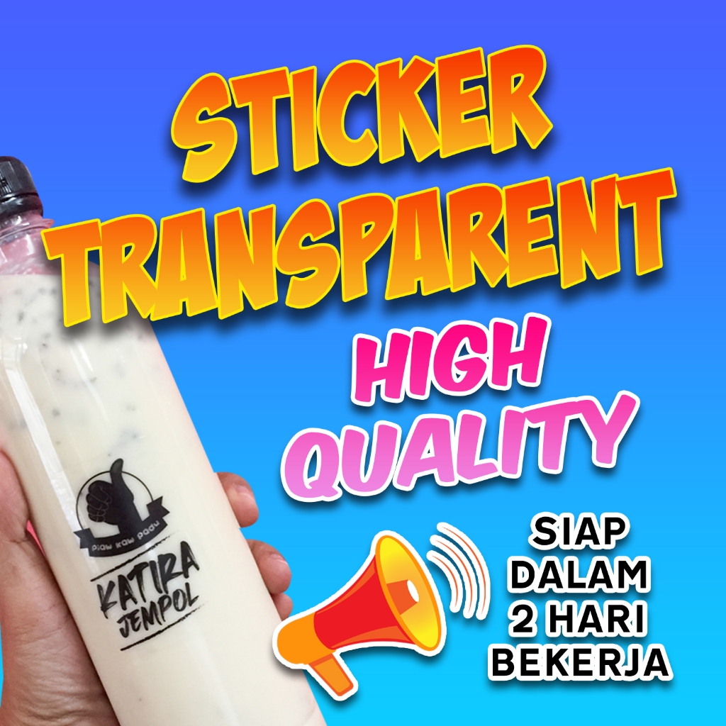 100 pcs Transparent sticker. Sticker Lutsinar. Sticker Waterproof ...