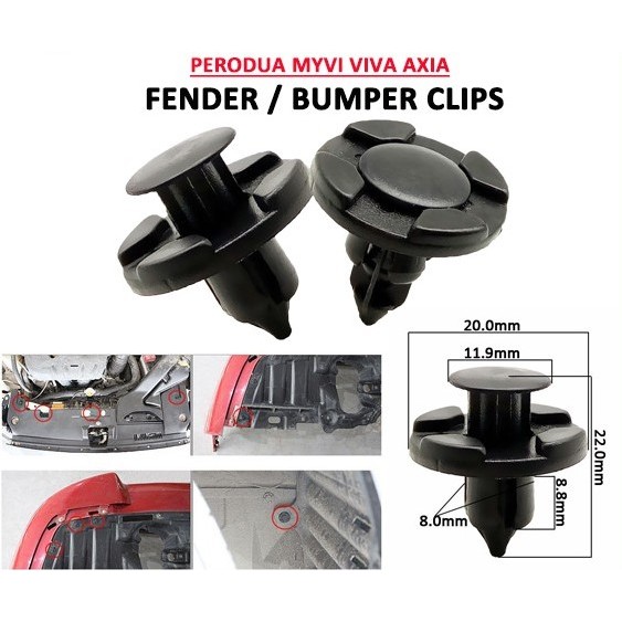 Bumper Fender Klip Alza Viva myvi Clip Bumper Axia Perodua Bumper Clip ...