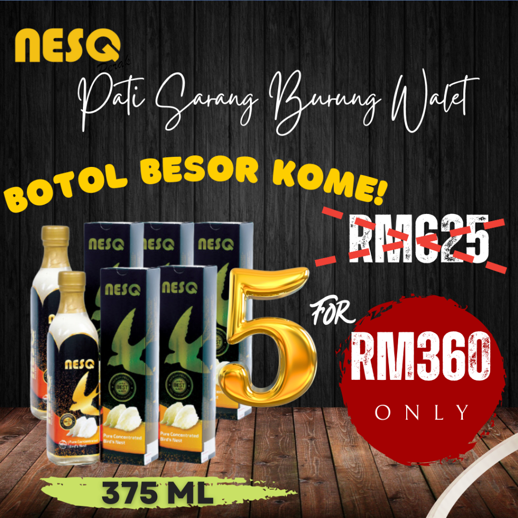 NESQ SET 5 BOTOL- Pati sarang burung walet (375ML) | Shopee Malaysia