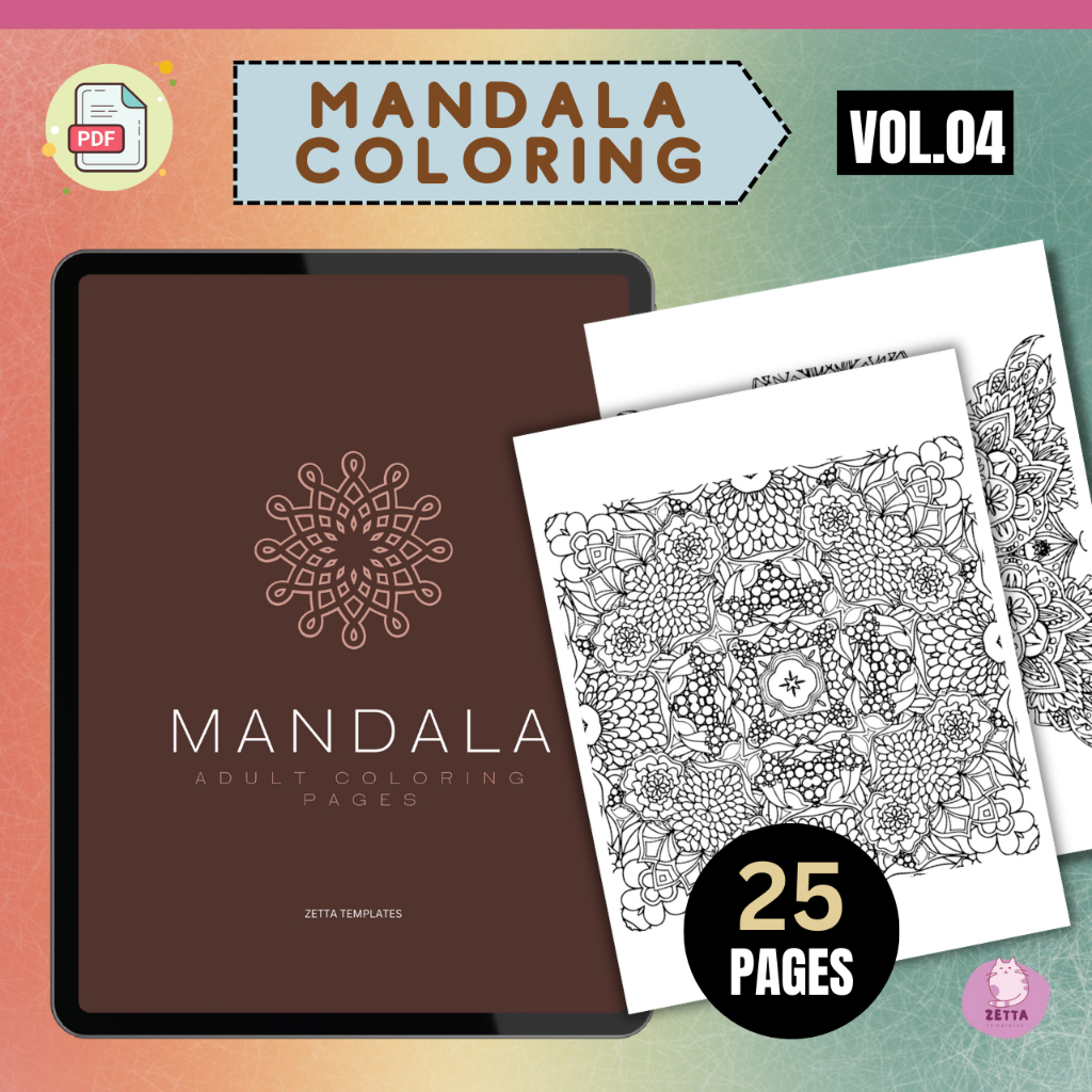 Mandala Coloring Pages Printable Coloring Book for Adult Stress Relief ...