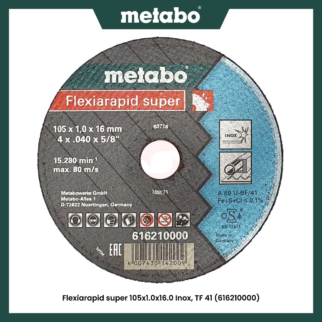 METABO Flexiarapid Super A 60 U BF 4" Cutting Disc For Stainless Steel ...