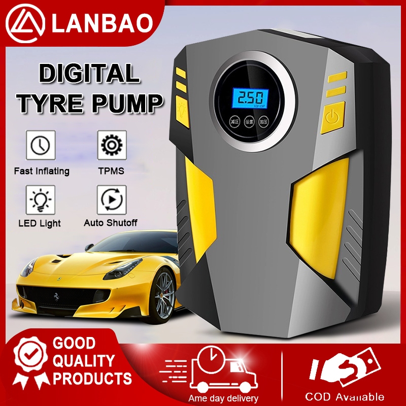 12V Portable Car Electric Tyre Pump Tire Inflator Car Tyre Inflator Air ...