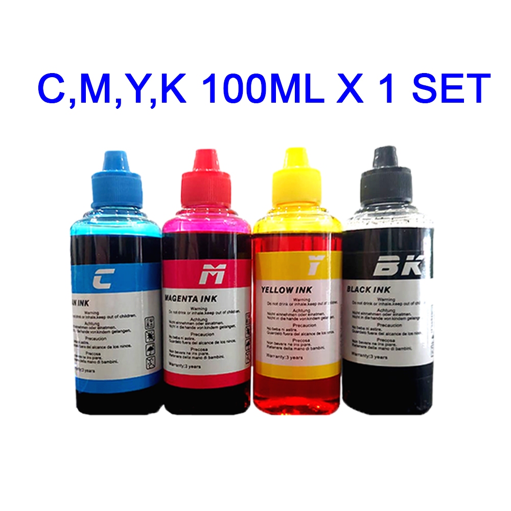 UNIVERSAL INKJET PRINTER REFILL INK COMPATIBLE INK 100MLBLACK / CYAN / MAGENTA / YELLOW FOR HP ...