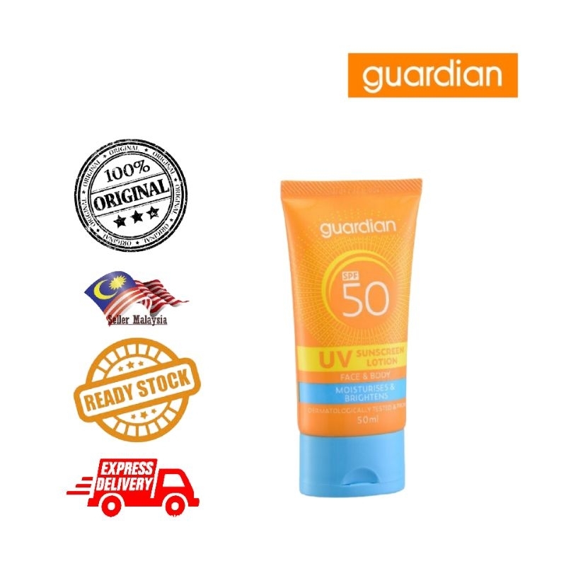 Guardian Face & Body Uv Sunscreen lotion SPF50 50ml | Shopee Malaysia