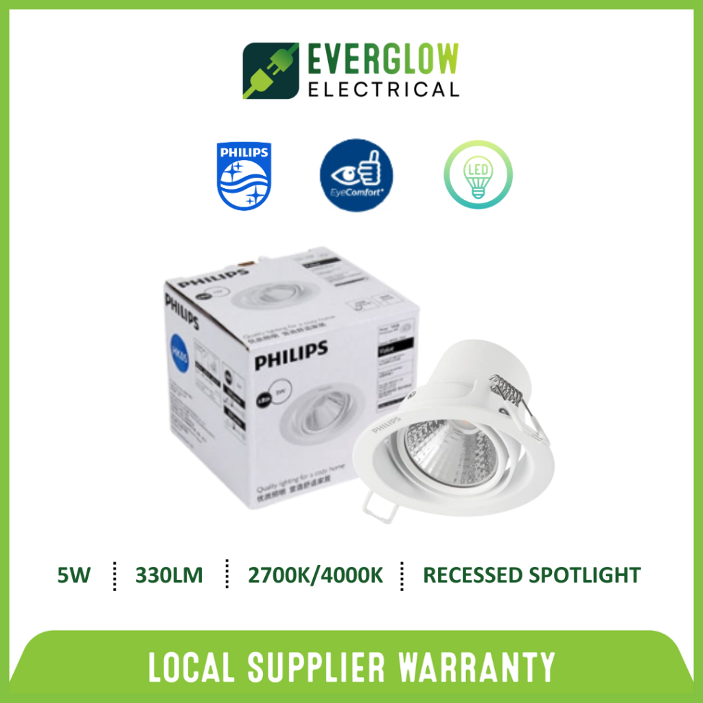 PHILIPS POMERON 5W 3" 70MM DIMMABLE LED RECESSED SPOTLIGHT 59555 2700K ...