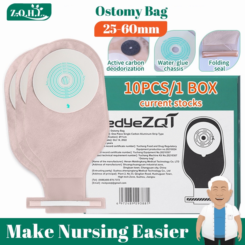 ZhenqingHuli 10PCS/BOX Drainable Stoma Ostomy 15mm-60mm Bag Najis Odour ...