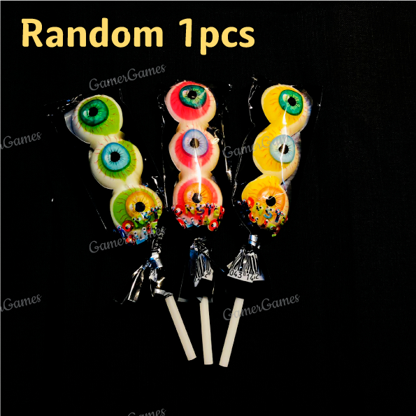 Halloween Lollipop Candy Eye Gummy Pumpkin Soft Gummy Monster Lollipop ...