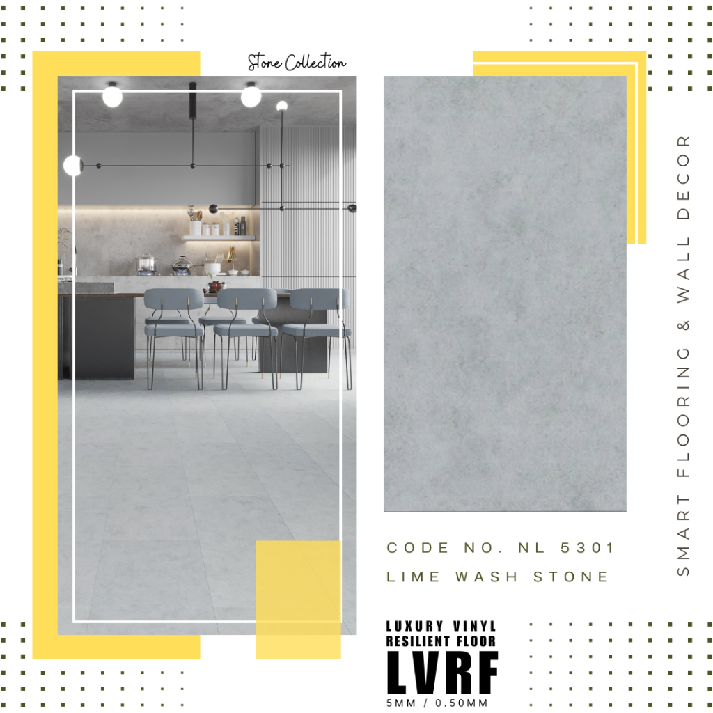 NATURE LIVING Luxury Vinyl Resilient Floor (NL-5301/5mm/AC3) - Stone ...