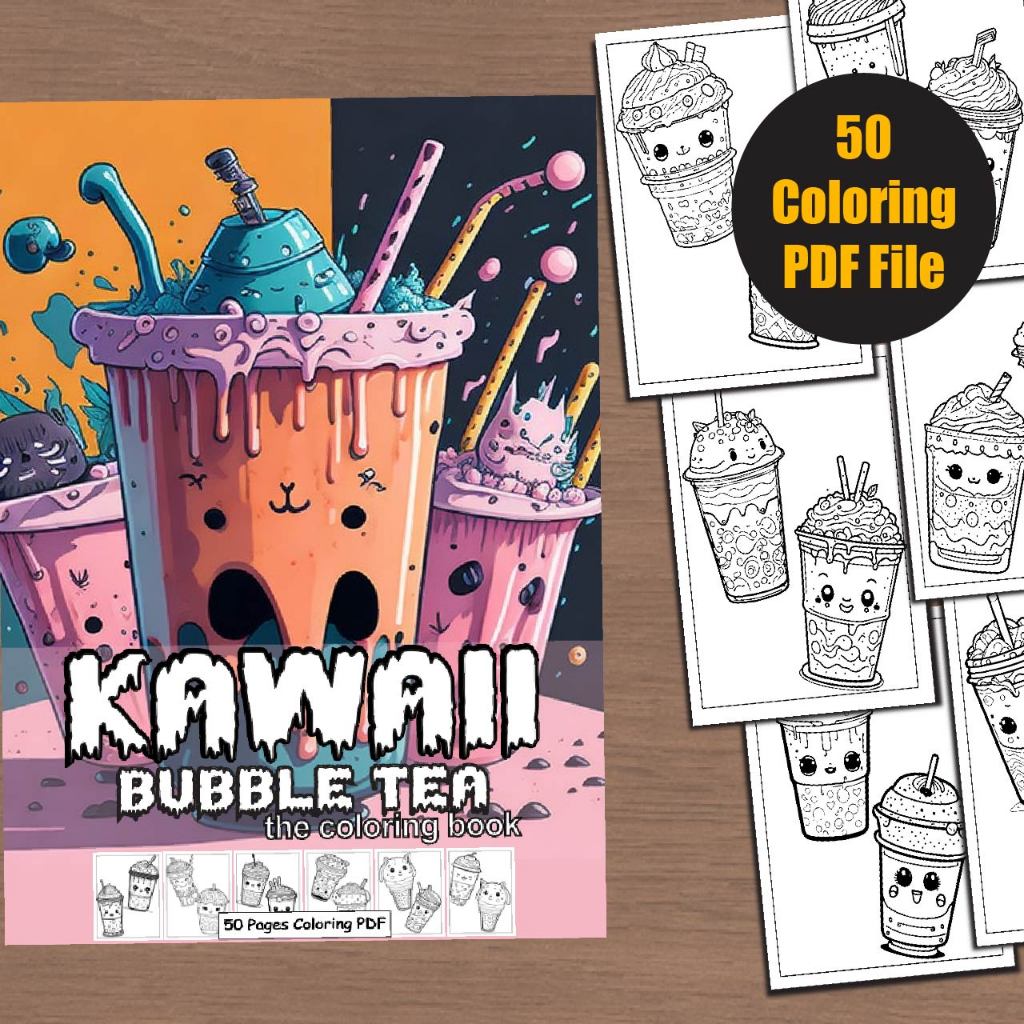 [PDF] KAWAII Bubble Tea Coloring book | Shopee Malaysia