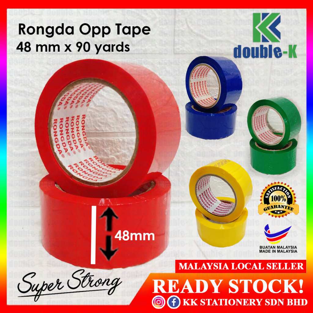 Rongda Opp Tape 48mm x 90yard RM11.40/pack (3's) | Shopee Malaysia