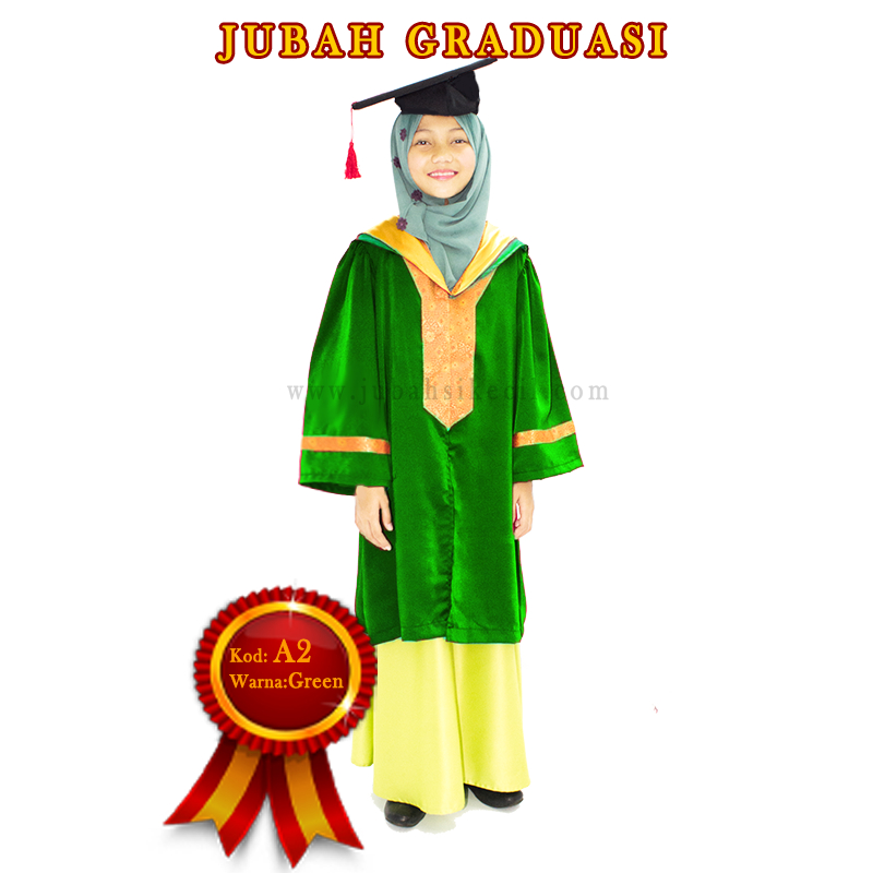 Jubah Konvo Graduasi Half Songket Hijau Guru Shopee Malaysia