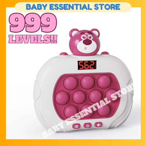 999Level!! Strawberry Bear Electronic Popit Quick Push Game Console LED ...