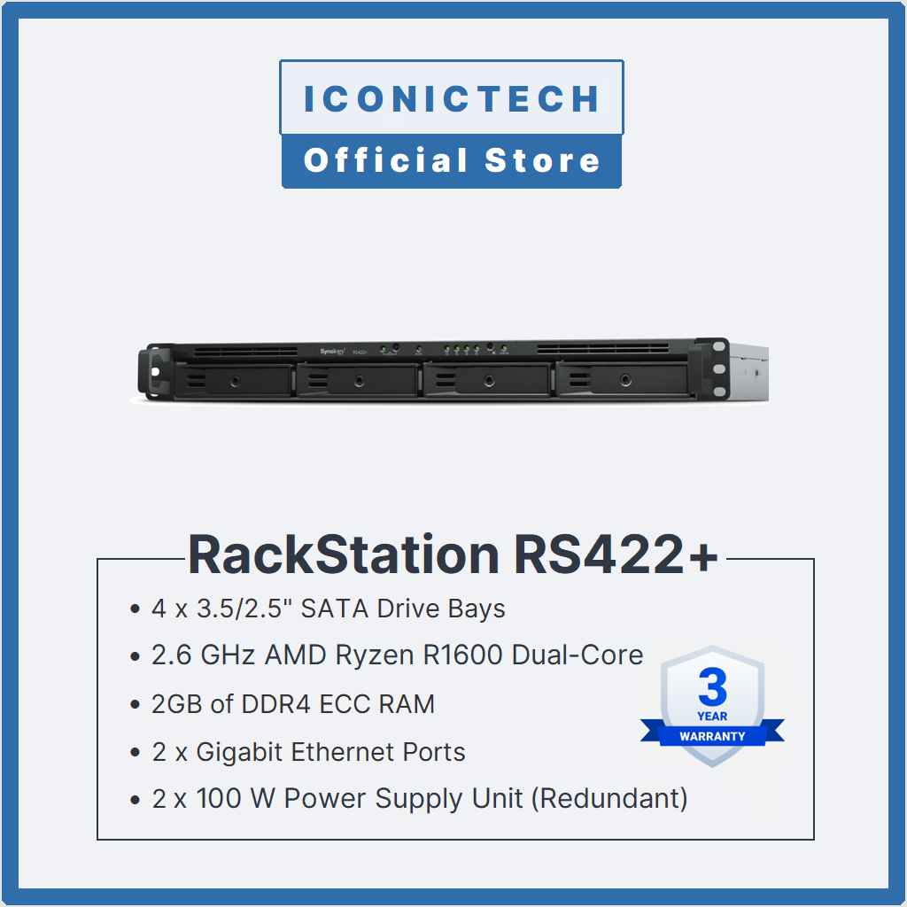Synology RackStation RS422+ 4-Bay NAS Enclosure | Shopee Malaysia