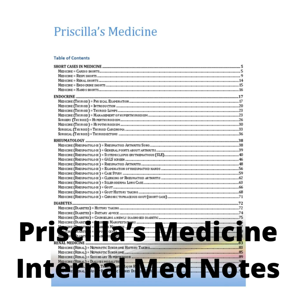 Priscilla's Medicine Internal Medicine Notes Ebook | Shopee Malaysia