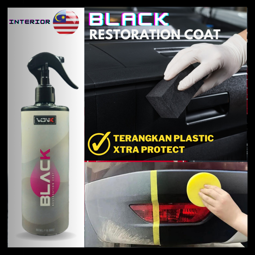 VONX【Black Restoration】Black Car Plastic Restore Rubber Restorer Bumper ...