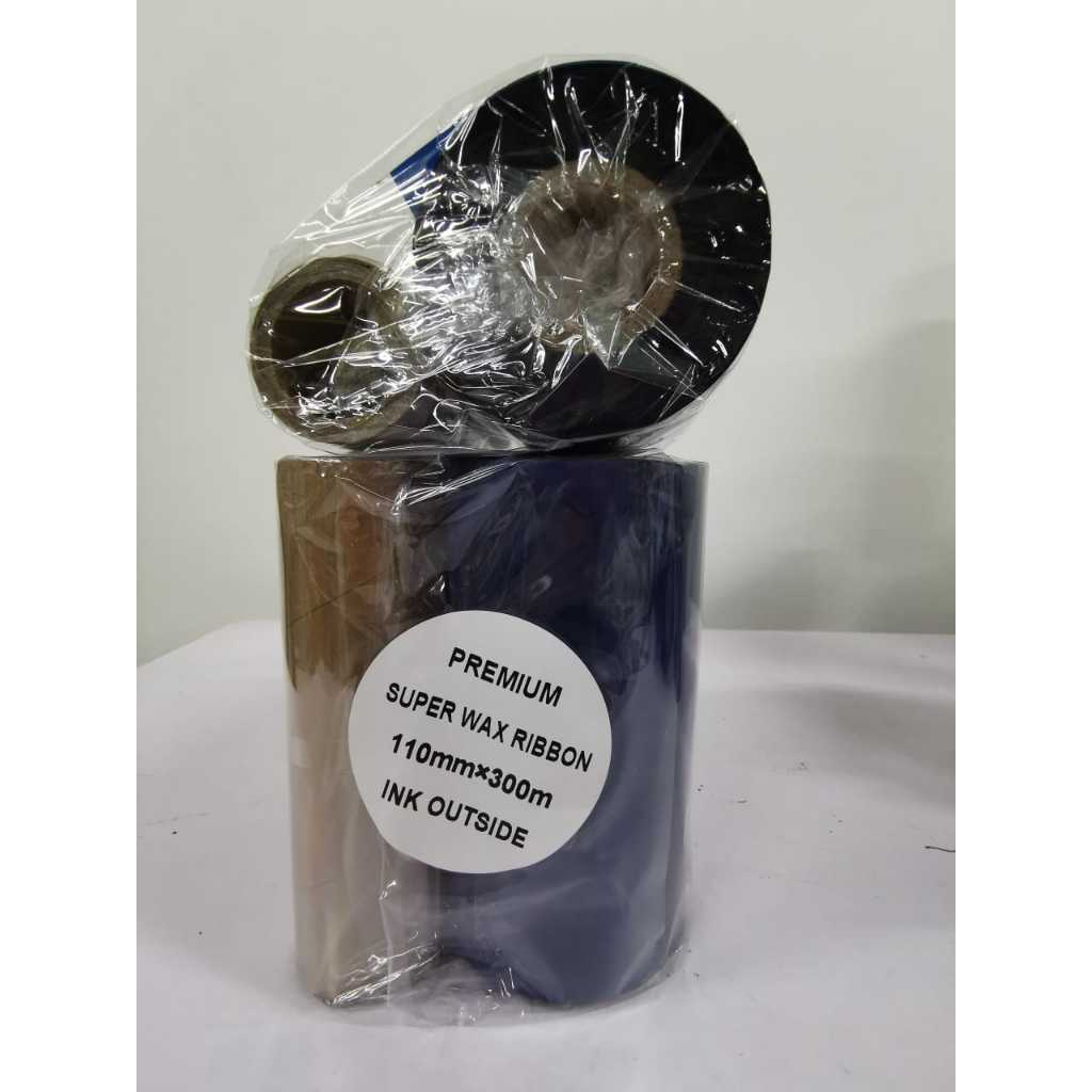 110mm x 300m Barcode Ribbon Thermal Transfer Ribbon Wax Resin WAX ...