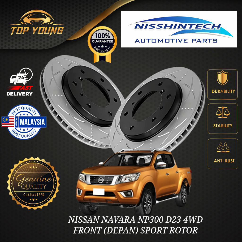 NISSHINTECH NISSAN NAVARA NP300 D23 4WD FRONT ( DEPAN ) DISC ROTOR ...