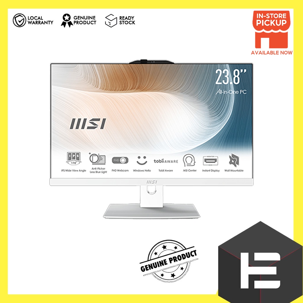 MSI 23.8" Modern Am242Tp 12M-686My / 12M-688My AIO Desktop - ( I5-1235U/8GB Ram/512GB Ssd )/( I3 ...