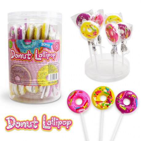 30 Pcs Doughnut Donut Lollipop with Sprinkles Assorted Flavour HALAL (LOCAL READY STOCKS ...