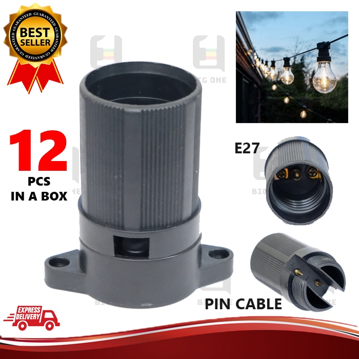 (12PCS) SOKA SE383 OUTDOOR E27 WEDGE HOLDER BULB HOLDER WITH PIN FOR ES ...