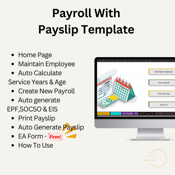 Payroll With Payslip Template Gaji Dengan Templat Payslip 工资单与工资单模板 ...