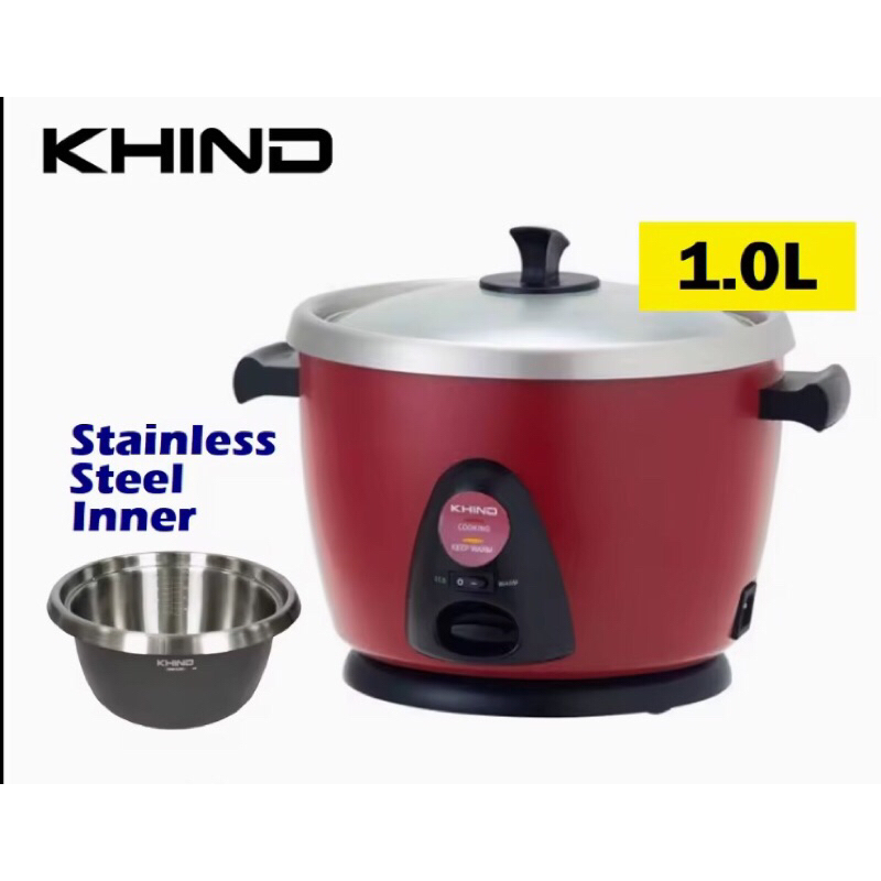 KHIND Anshin Rice Cooker Stainless Steel 1L(RC110M) | Shopee Malaysia