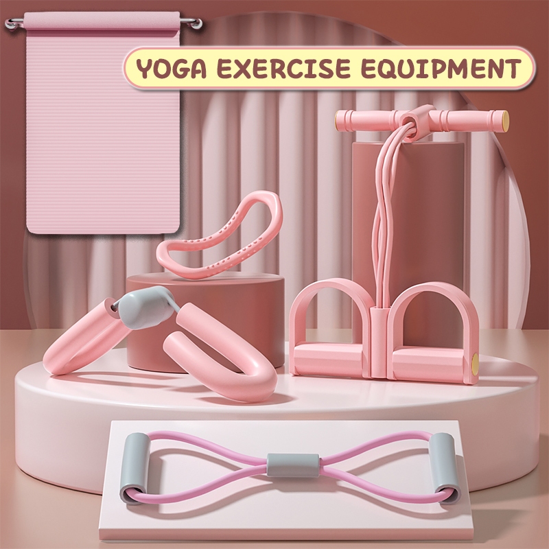 10mm NBR Yoga Mat Gym Exercise Mat + Fitness Rope Resistance Bands ...