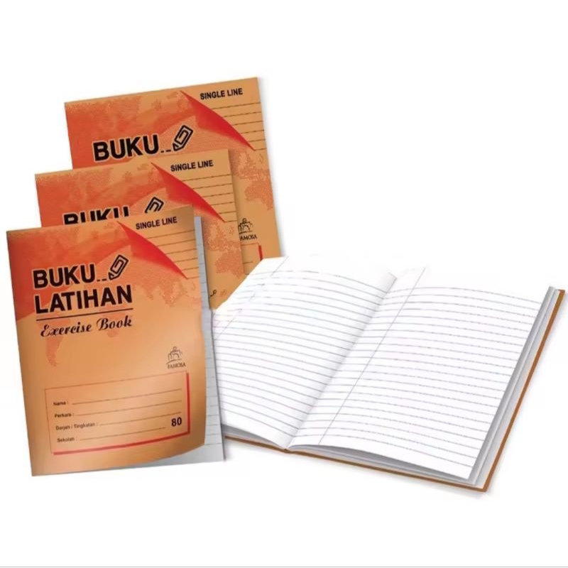 FAMOSA Exercise Book - Single Line 80pgs (4 PCS) | Shopee Malaysia