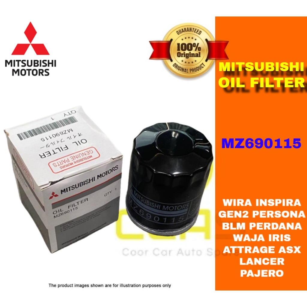 ( 100% ORIGINAL ) Mitsubishi Oil Filter - Wira Inspira Gen2 Persona BLM ...