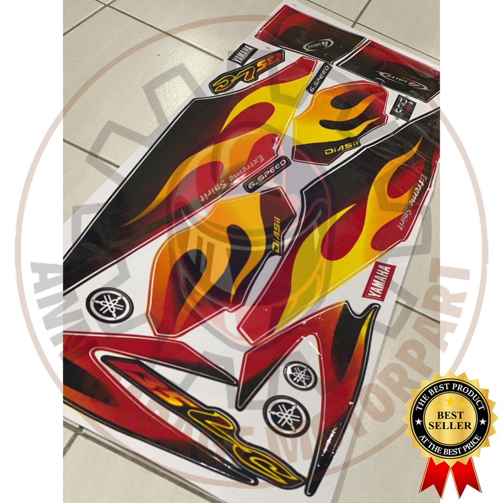 STICKER BODY SET COVERSET LC FOR LC135 V1 MERAH API ORIGINAL MORITAKA ...