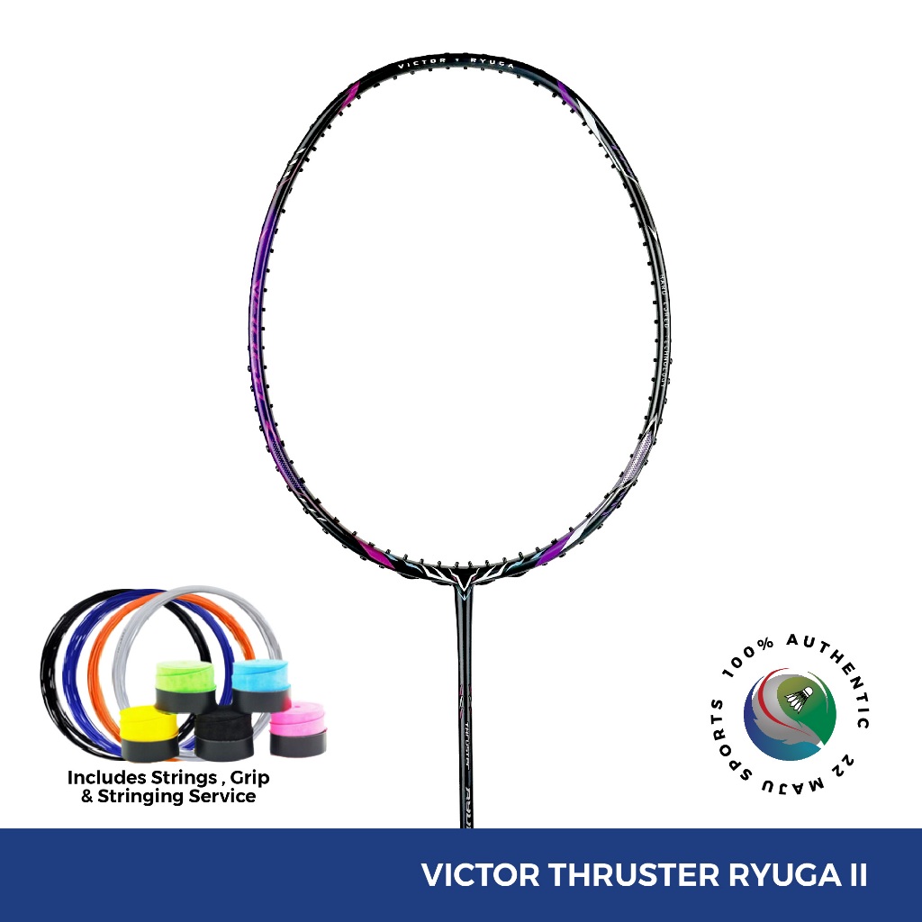 VICTOR THRUSTER RYUGA 2 ( FOC STRING + GRIP ) LZJ BADMINTON RACKETS ...