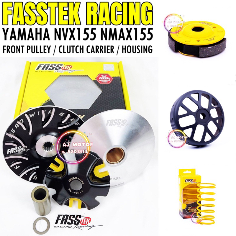 YAMAHA NVX155 NMAX155 FASSTEK RACING FRONT PULLEY KIT AUTO CLUTCH SHOE HOUSING BELL CVT SPRING ...