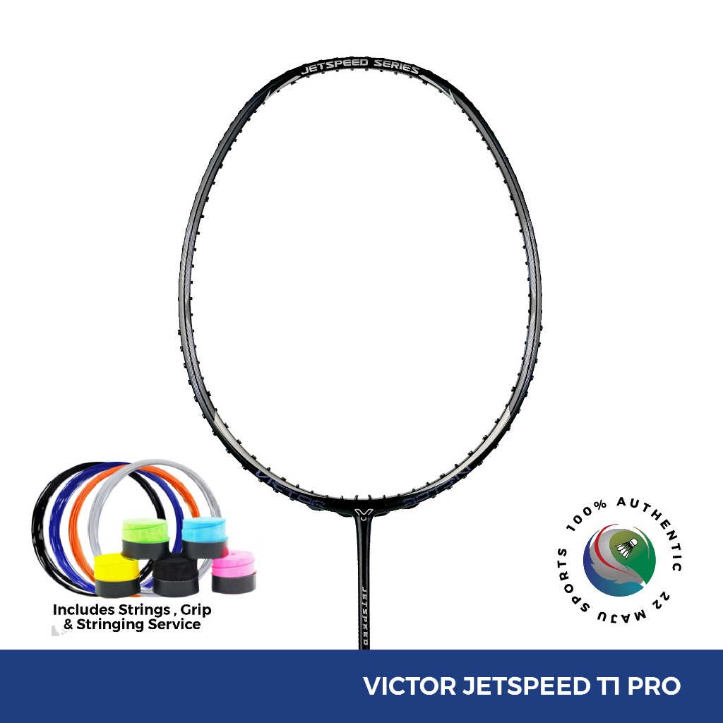 VICTOR Jetspeed T1 PRO Badminton Racket JS-T1 PRO ( FOC STRING + GRIP + STRINGING ) | Shopee ...