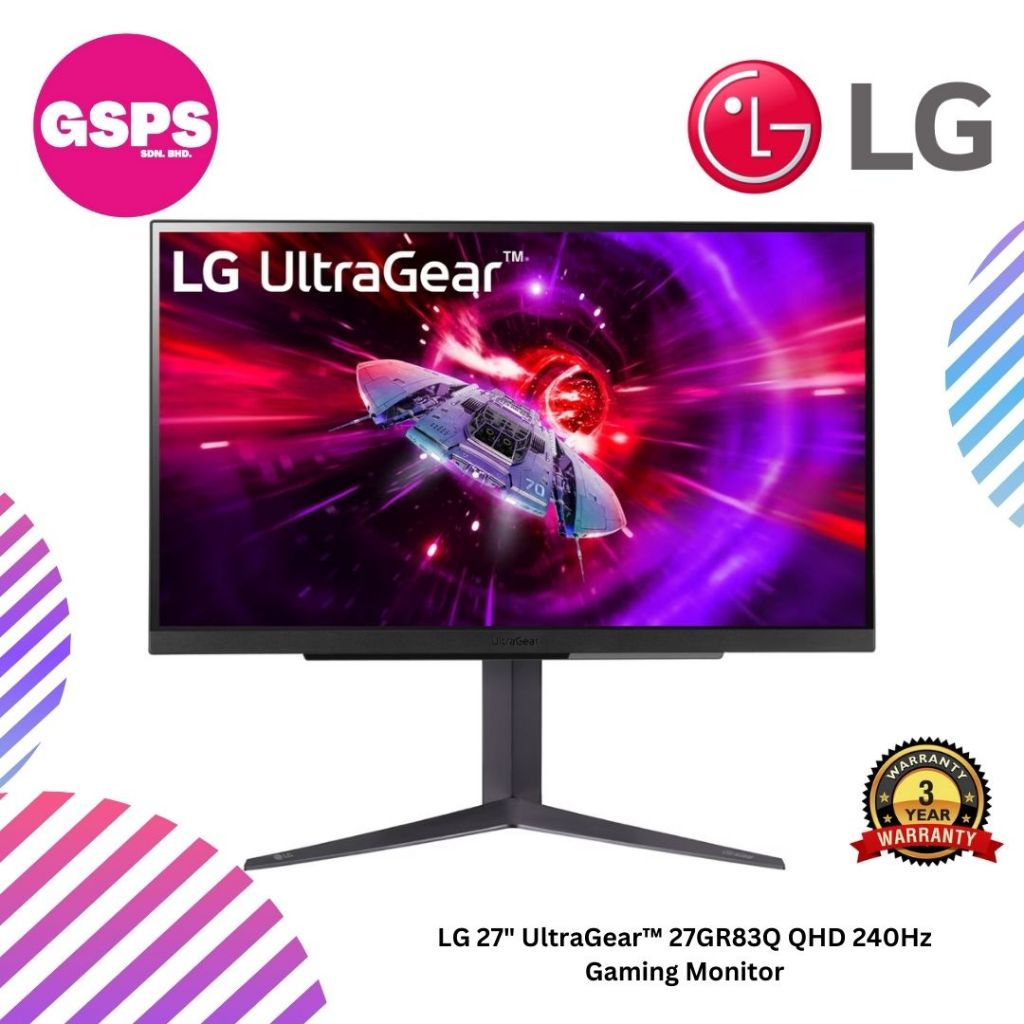 LG 27" UltraGear™ 27GR83Q QHD 240Hz Gaming Monitor | Shopee Malaysia