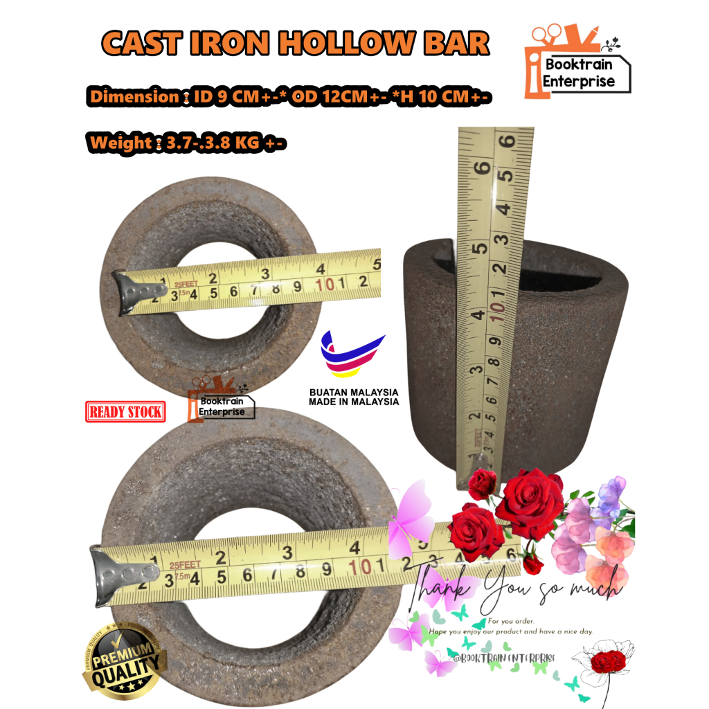 (READY STOCK)Cast Iron Hollow Bar /Besi Bulat/Bar/Hollow Bar/Cast Iron ...