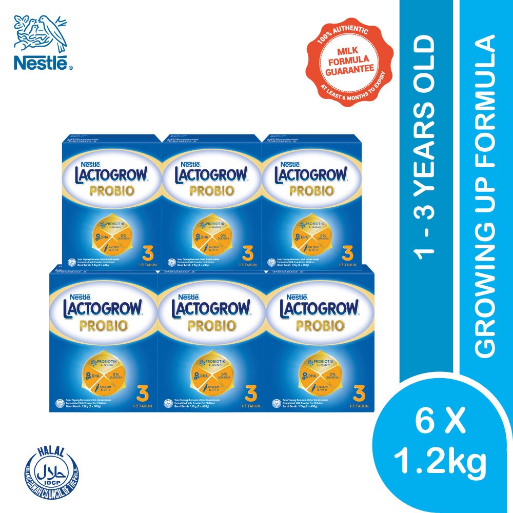 Nestle Lactogrow Probio 3 Milk Powder (1.2kg x 6) | Shopee Malaysia