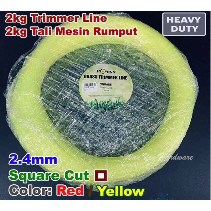 2KG Ponny 2.4mm Nylon Grass Trimmer Line / Tali Mesin Rumput / Brush ...