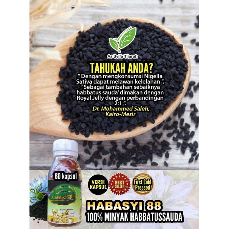 Habasyi 88 🔥 Habatus sauda 60 kapsul Cold pressed( Black seed oil ...