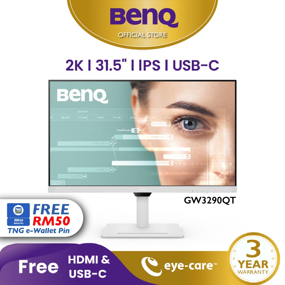 BenQ GW3290QT Home and Office Monitor (32"/ QHD / USB-C / M-Book Mode ...
