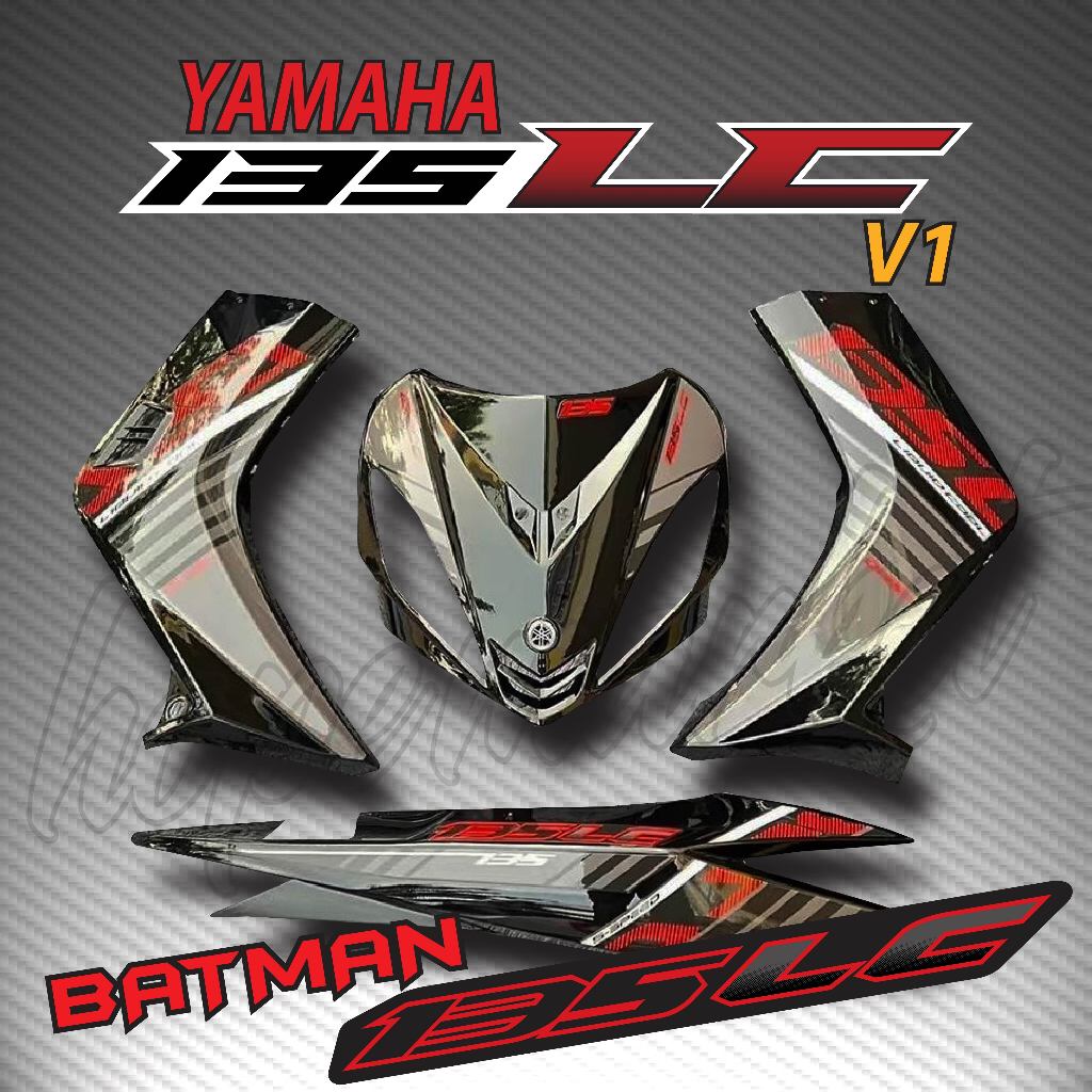 STRIPE MOTOR YAMAHA LC135 V1 BATMAN DESIGN ( 227 ) CUSTOM BODY SET ...