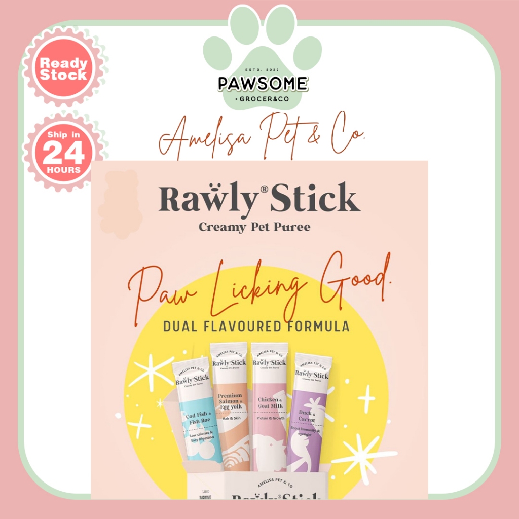 AMELISA PET & CO. Rawly Stick Creamy/Rawly Stick Plus Oral Refresh Pet ...