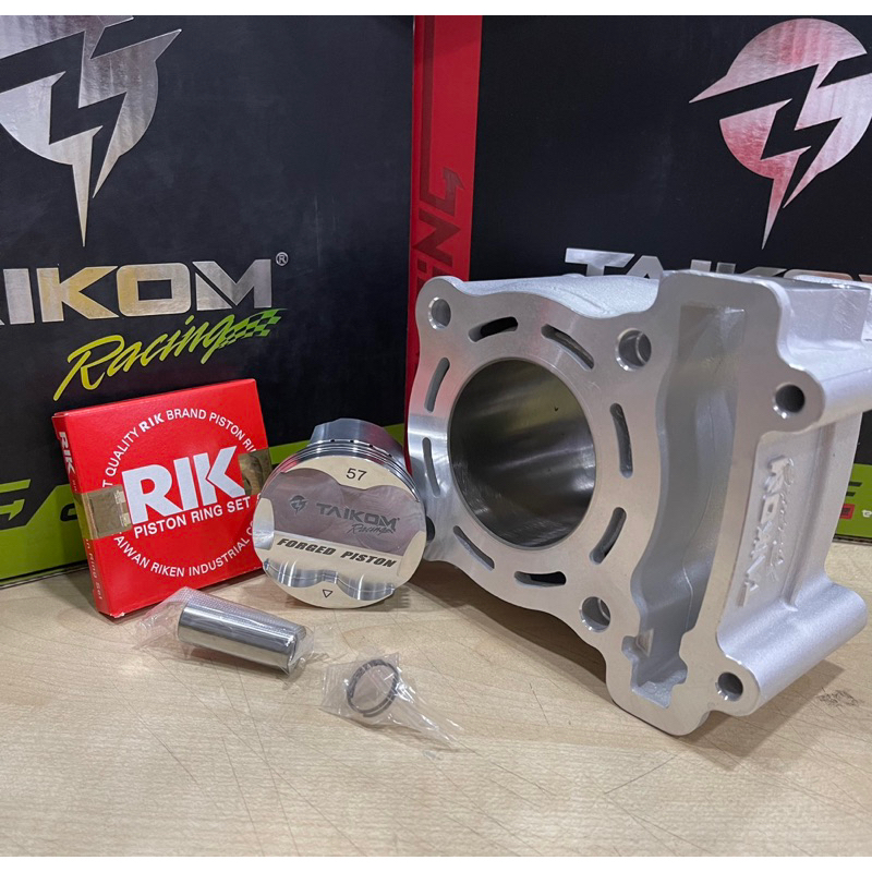 TAIKOM RACING LC135 57MM CERAMIC BLOCK KIT SET WITH FORGEN SEMI DOME PISTON -(BLOCK SIAP SKIP ...