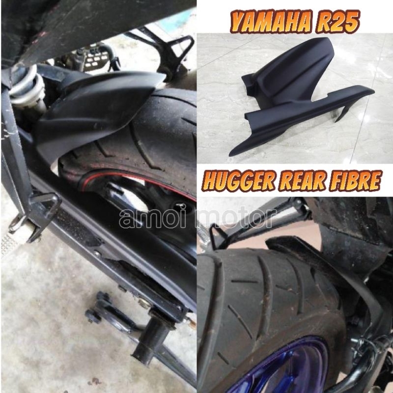 YAMAHA R25 V1 HUGGER REAR FIBRE TAYAR RANTAI COVER R25 V1 | Shopee Malaysia