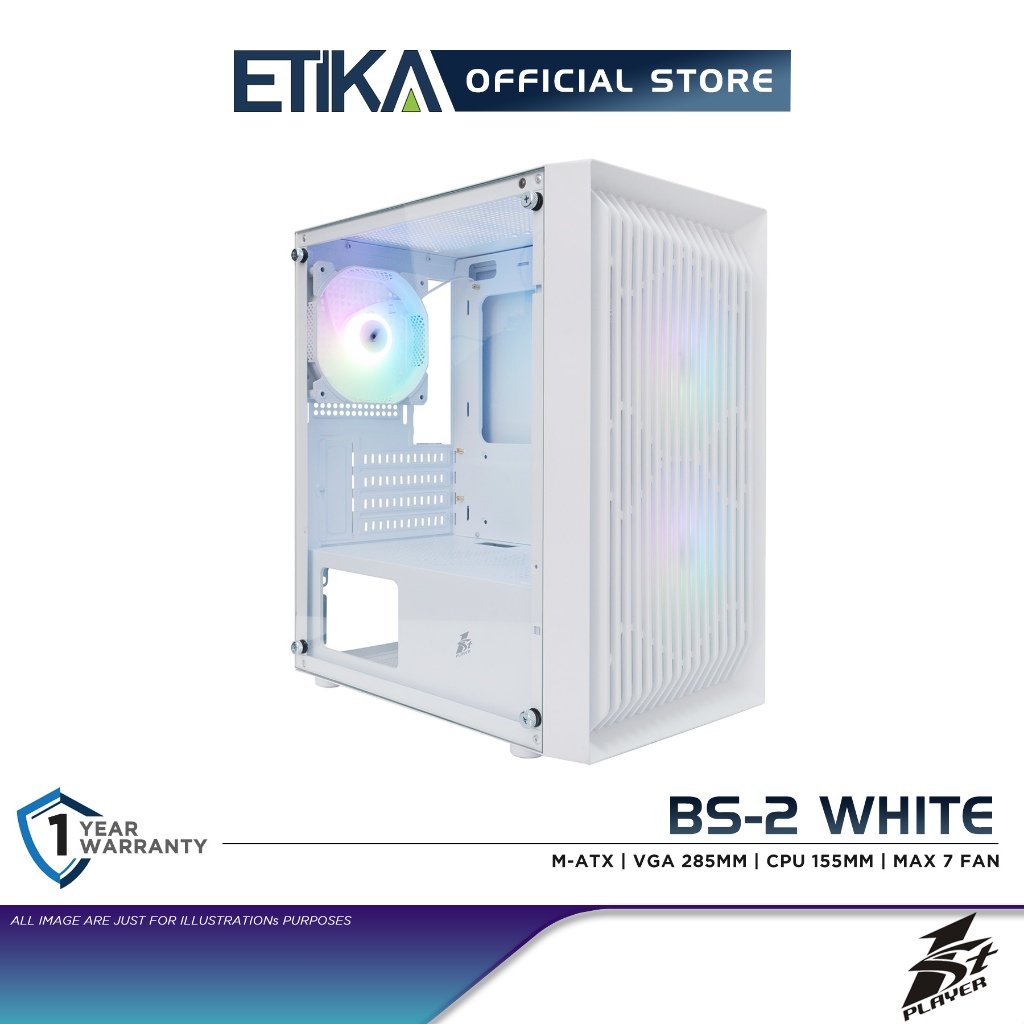 1STP 1st Player Black.Sir BS-2 White | Micro ATX Tempered Glass Side Panel PC Gaming Casing | M ...