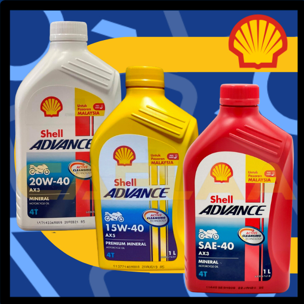 Shell 15W-40 AX5 Shell SAE-40 AX3 Shell 20W-40 AX3 4T CASTROL GO 20W-40 ...