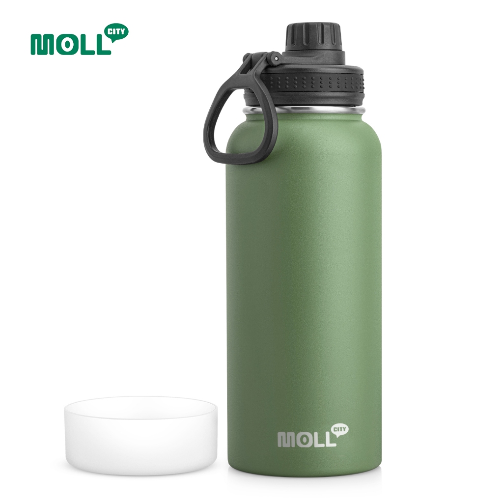 Mollcity 950ml Wide Mouth Sport Water Bottle, Stainless Steel Thermos ...