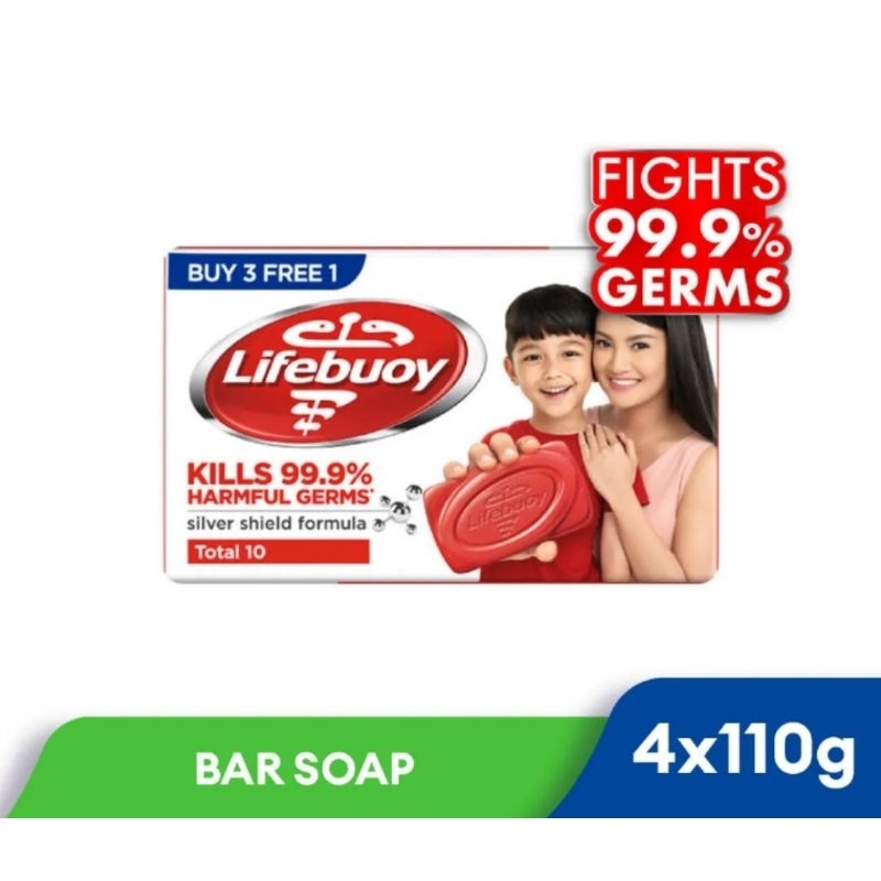 LIFEBUOY BAR SOAP TOTAL 10 3+1 (4X110G) | Shopee Malaysia